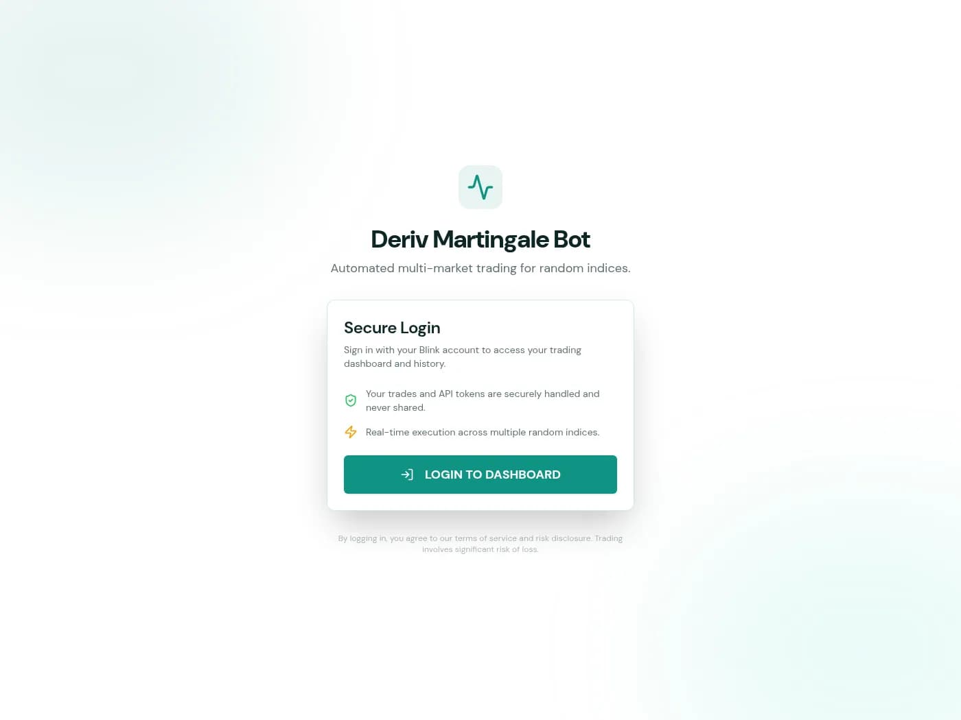 Deriv Index Martingale Bot
