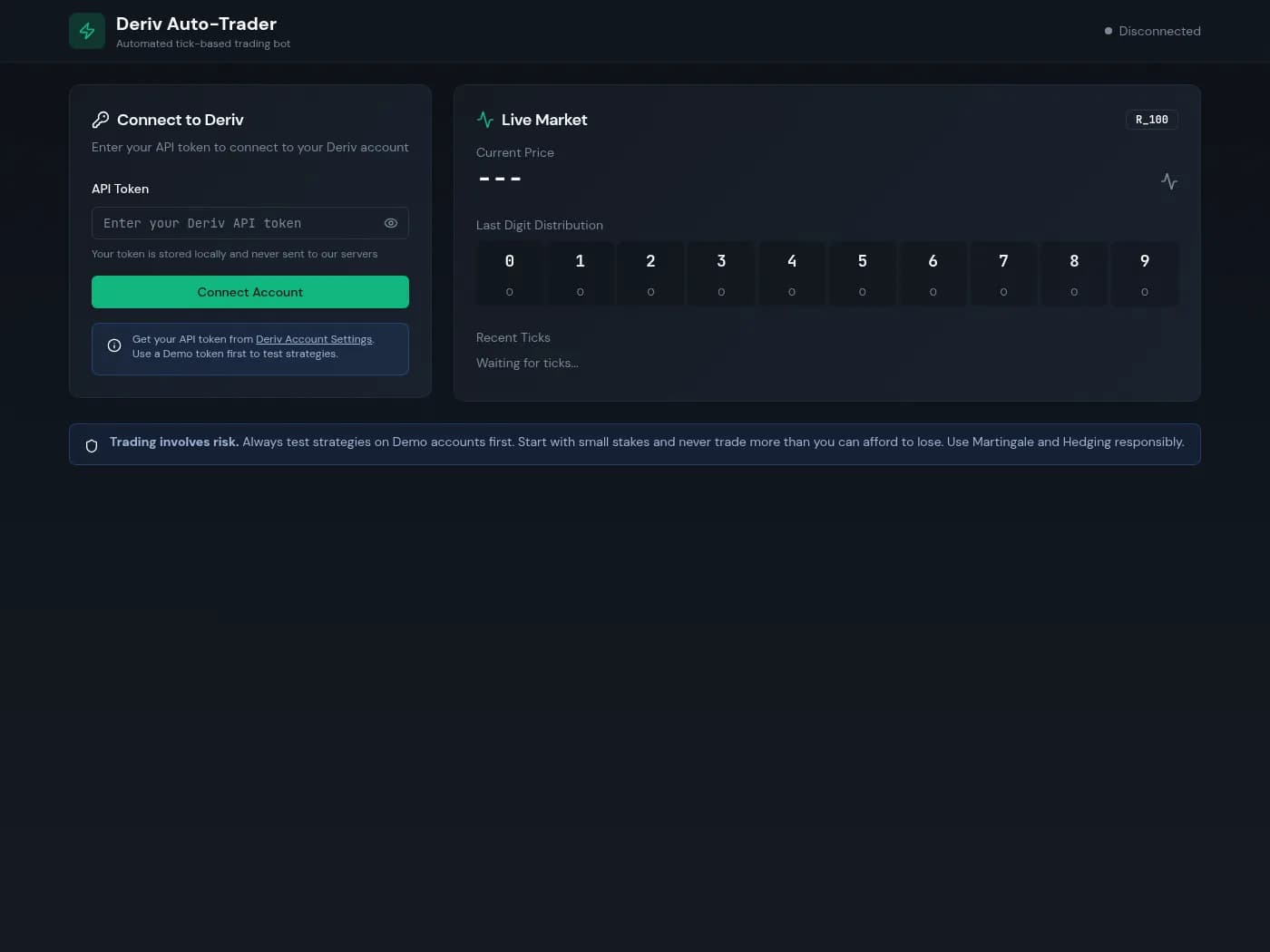 Deriv Live Trading Bot