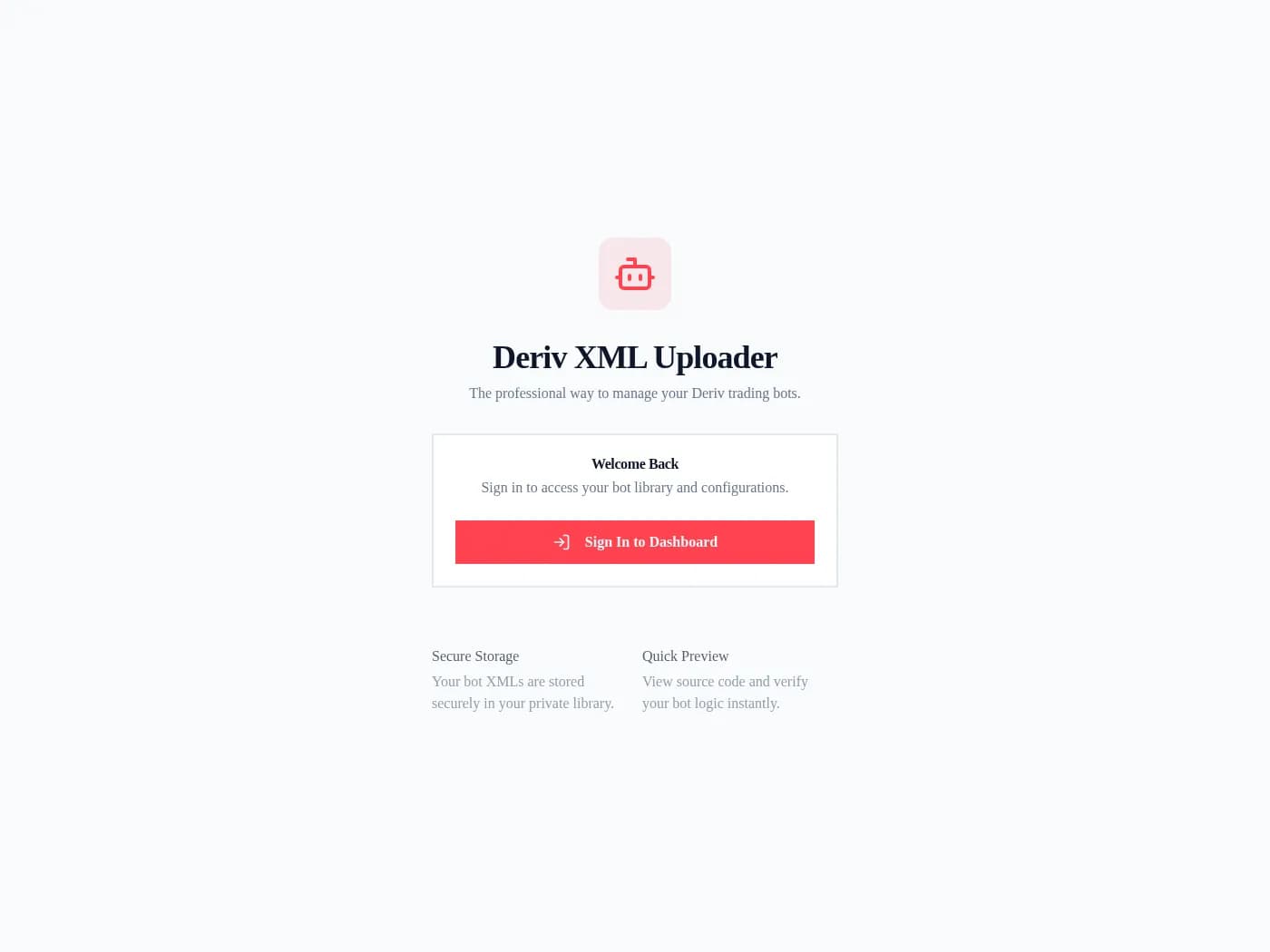 Deriv XML Uploader