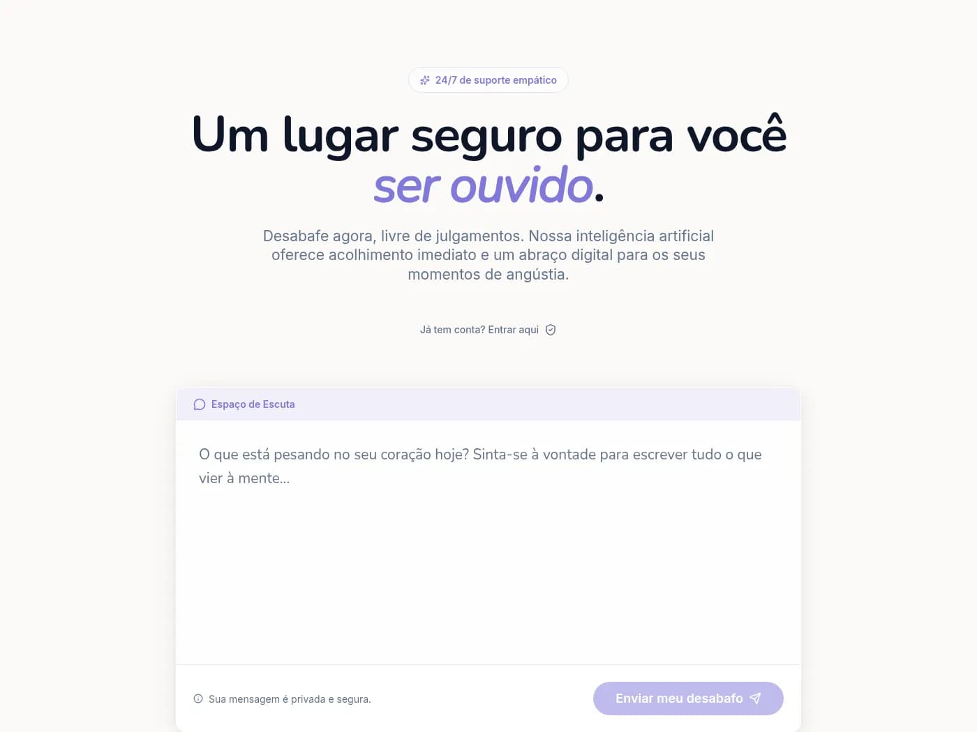 Desabafo Suporte Emocional
