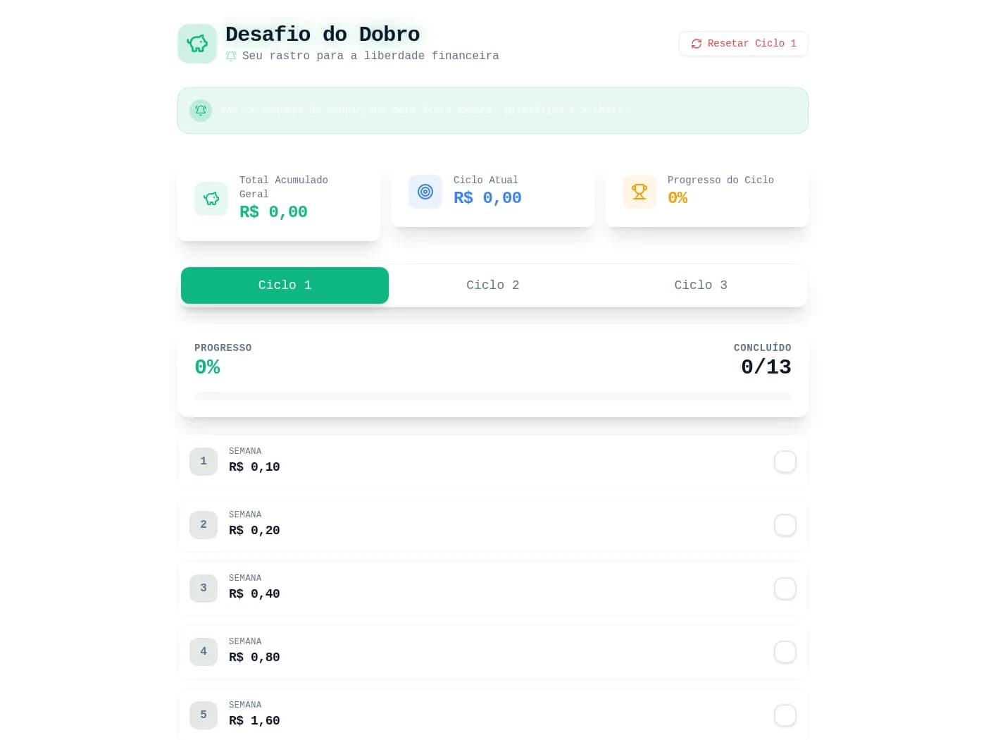 Desafio do Dobro