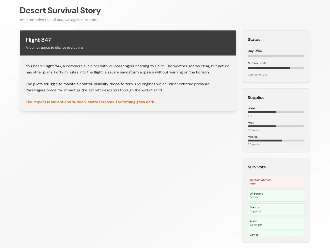Desert Survival Story