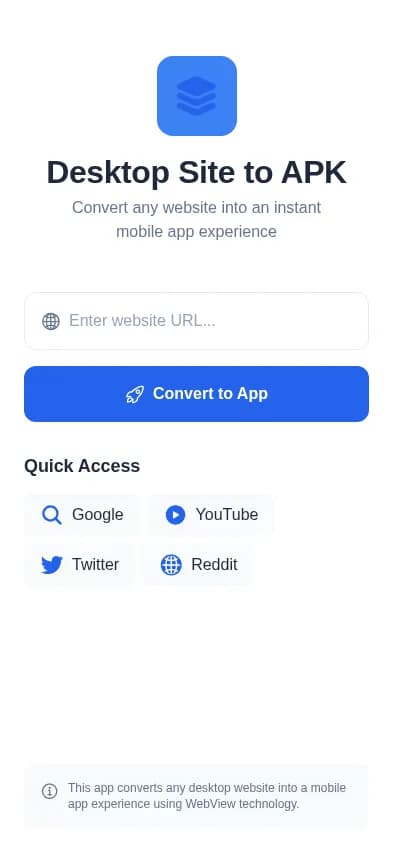 Desktop Site APK Builder