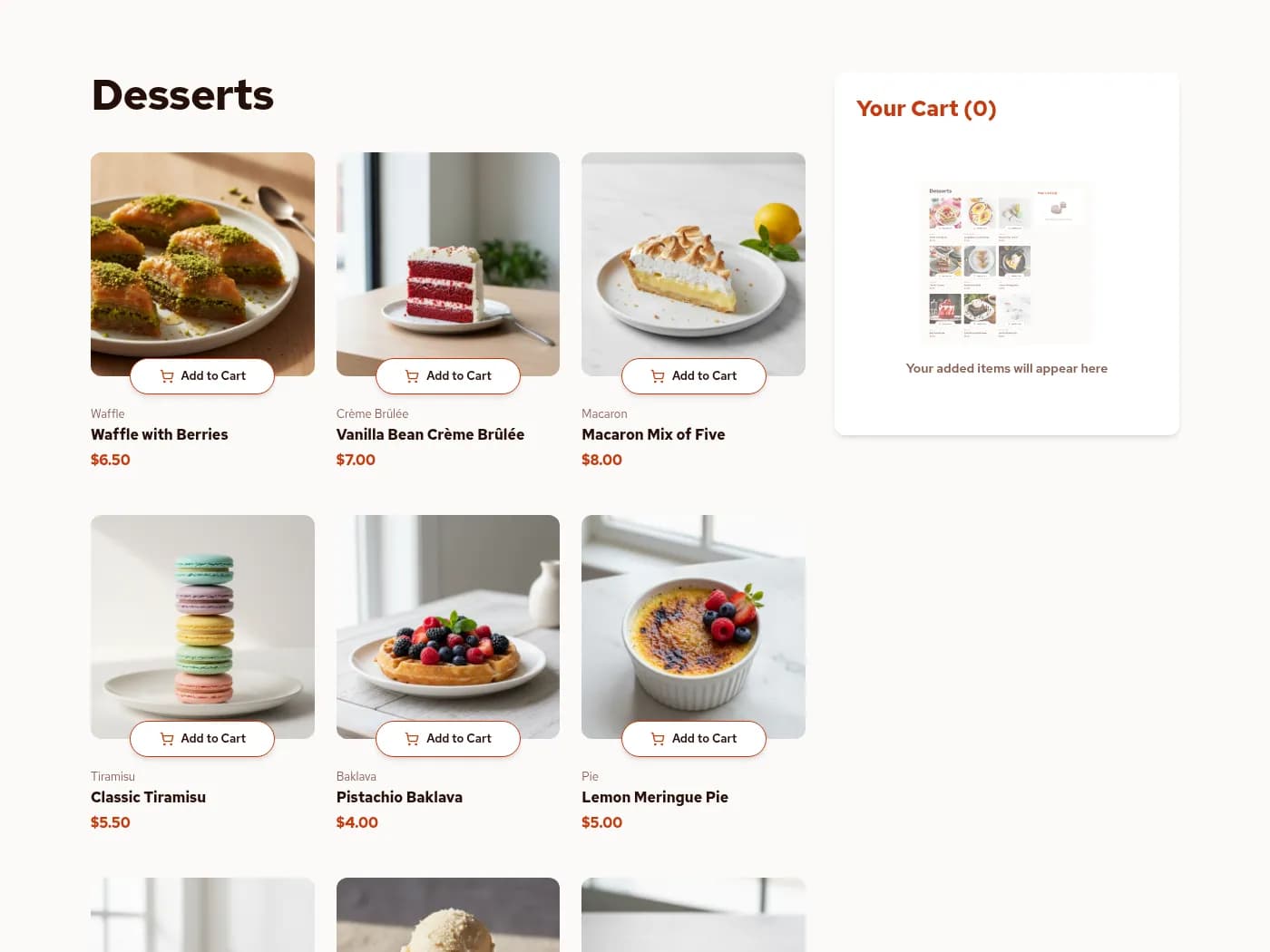 Dessert Gallery Showcase