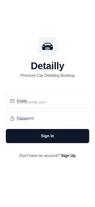 Detailly Mobile Booking App