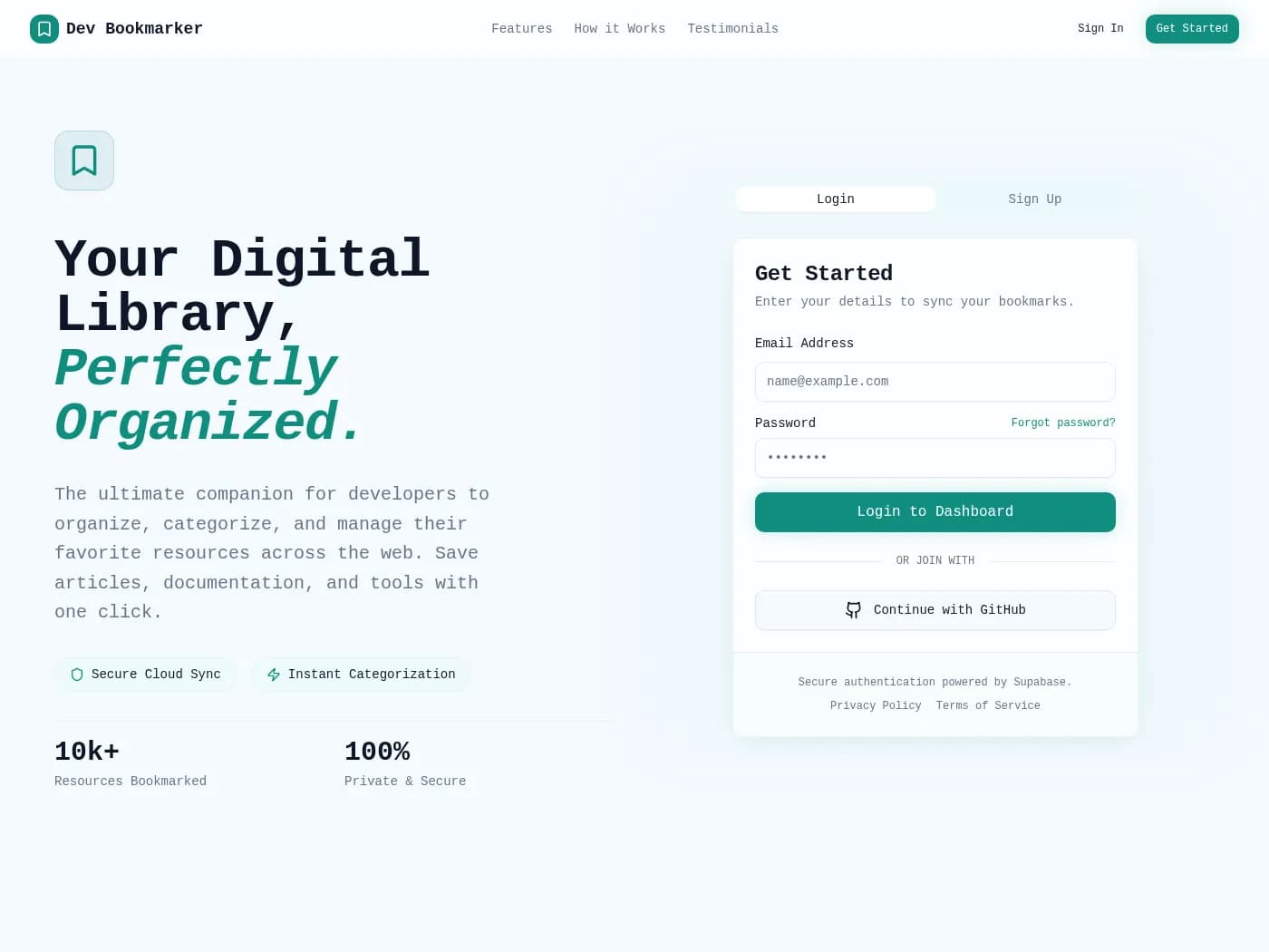 Dev Bookmarker