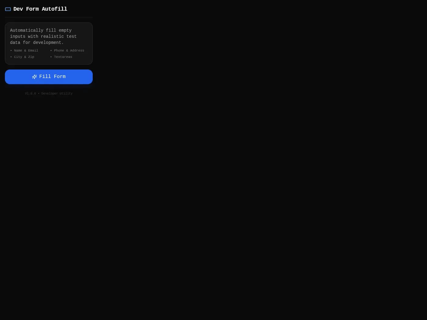 Dev Form Autofill