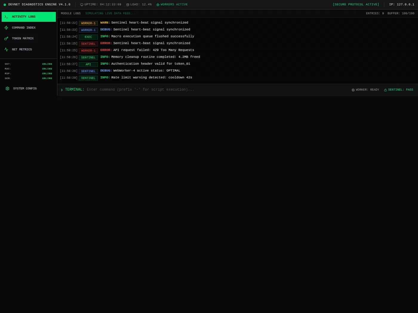 DevNet Diagnostics Dashboard