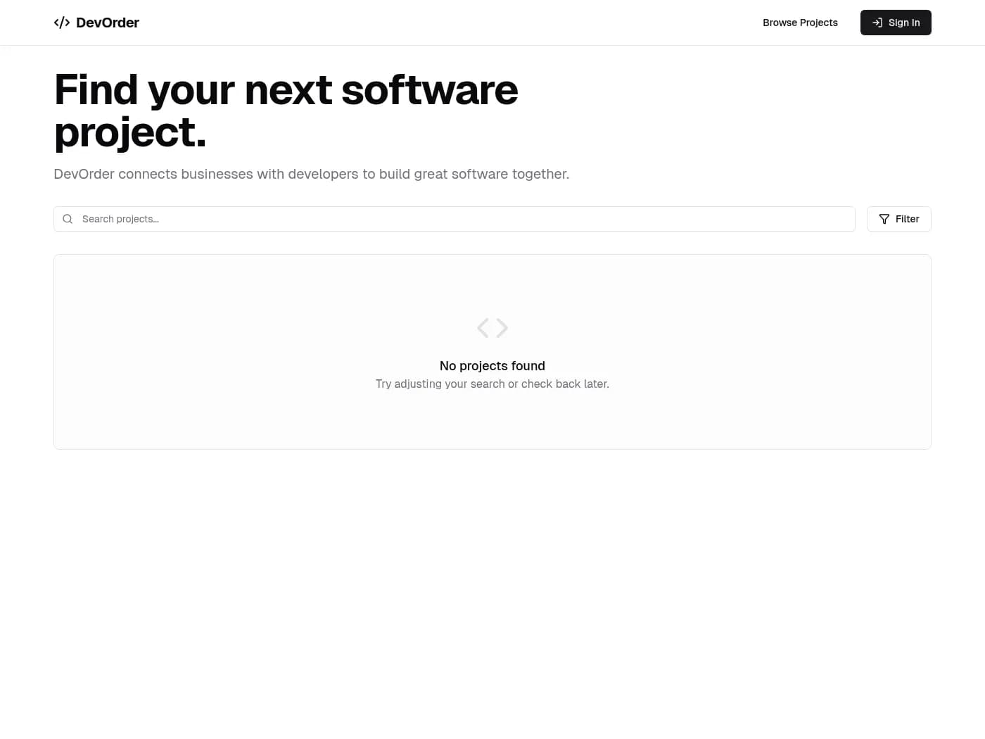 DevOrder Platform