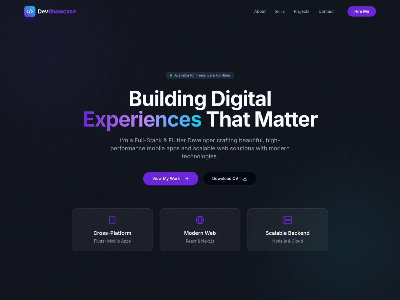 DevShowcase Portfolio