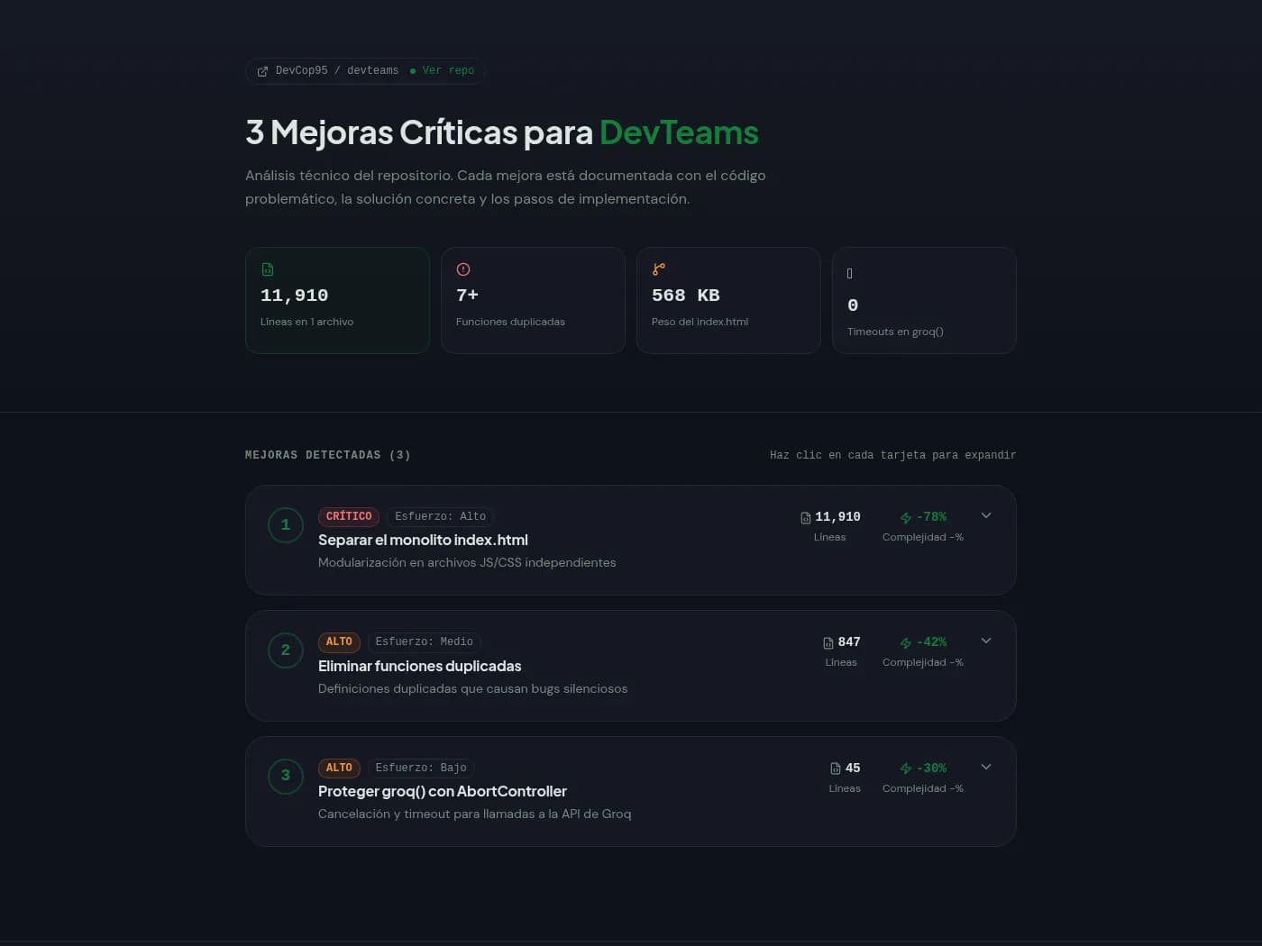 DevTeams Code Enhancer