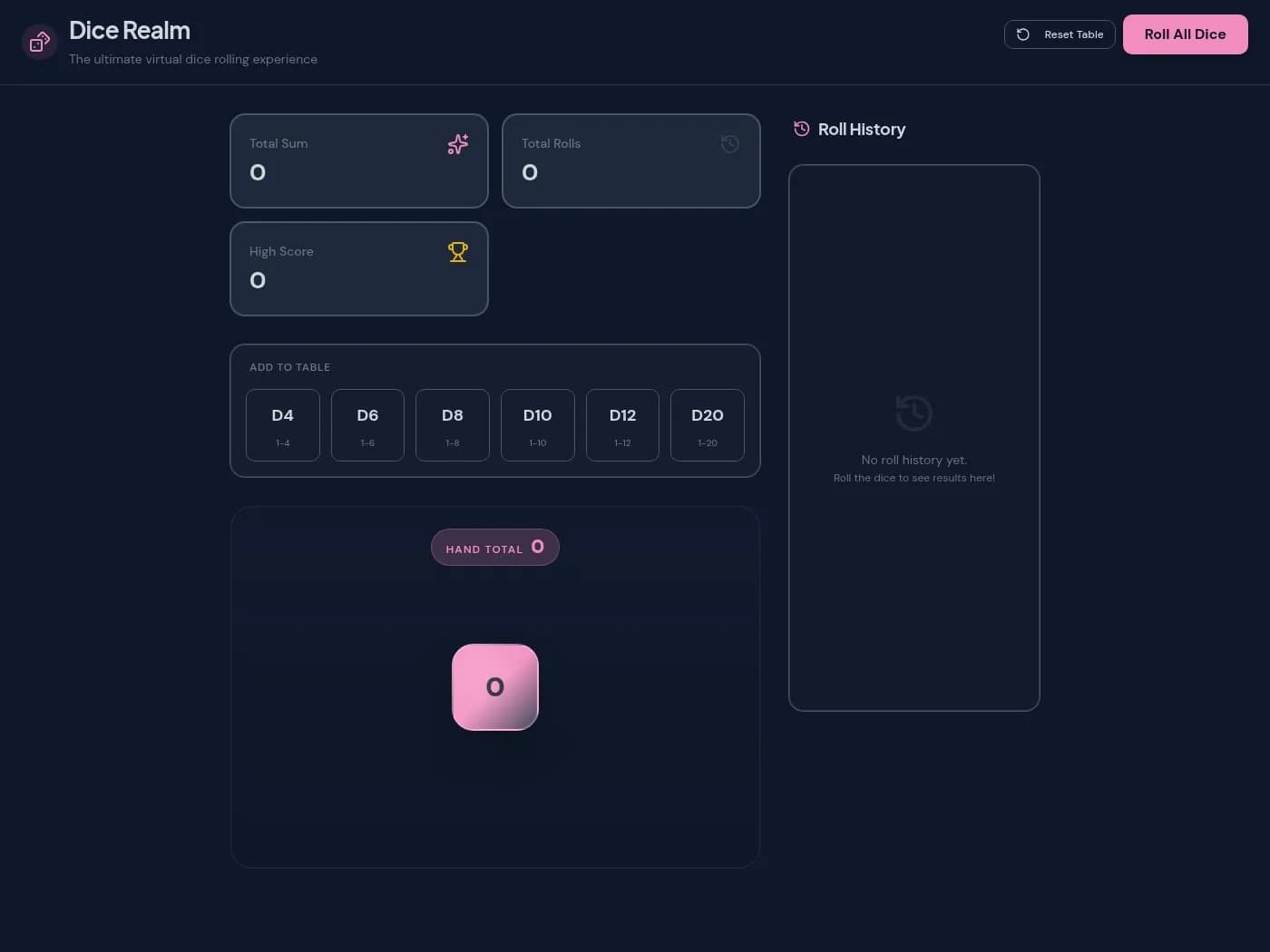 Dice Roller App