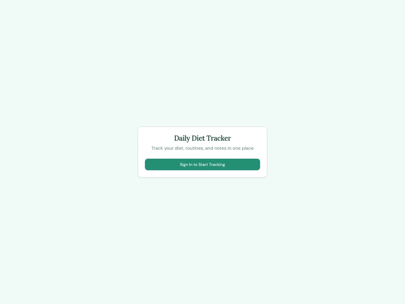 Daily Diet Tracker