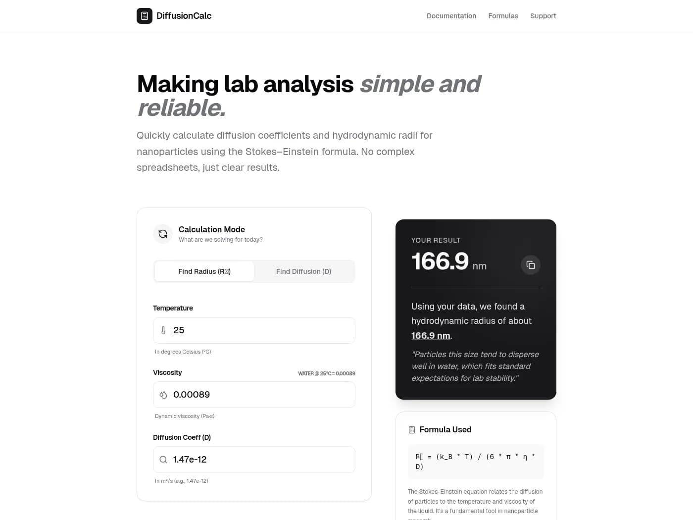 Diffusion Calculator