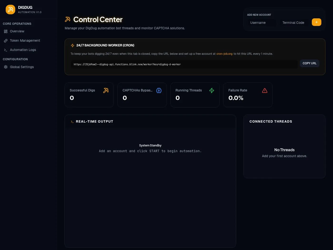 DigDug Automation Dashboard