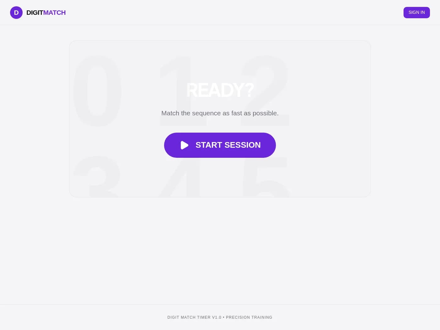 Digit Match Timer