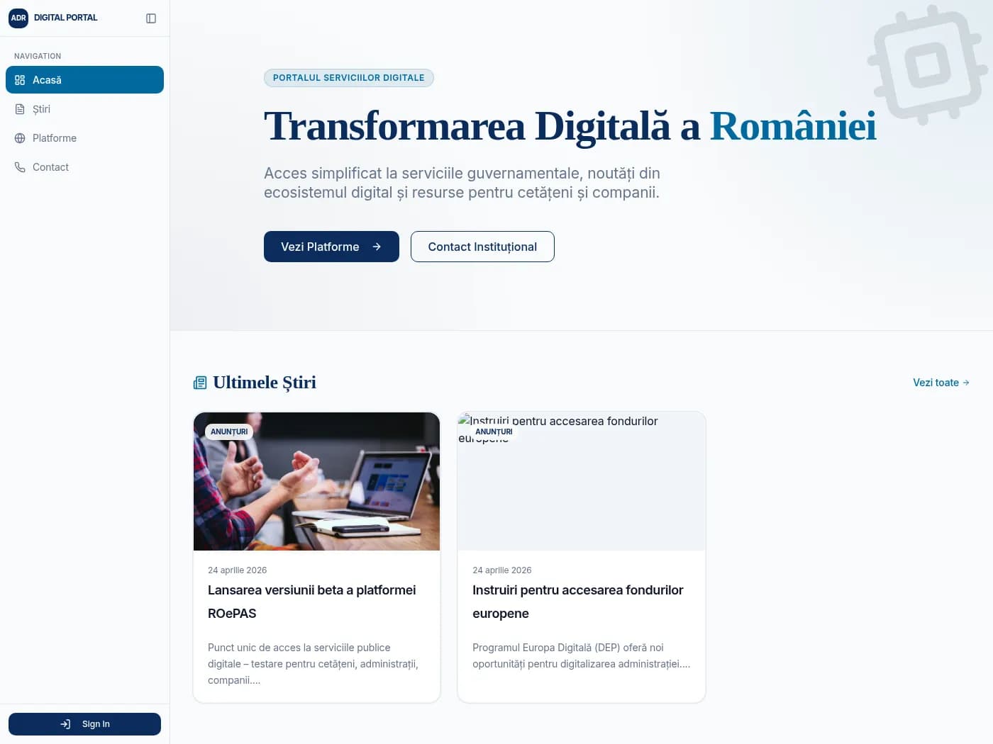 Romanian Digital Services Portal