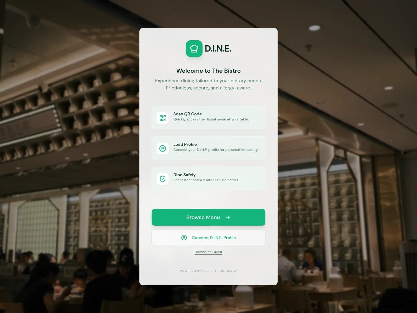 DINE Captive Portal