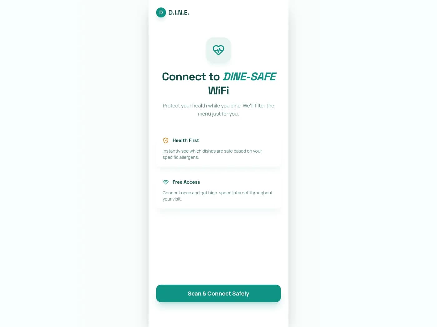 D.I.N.E. QR Captive Portal