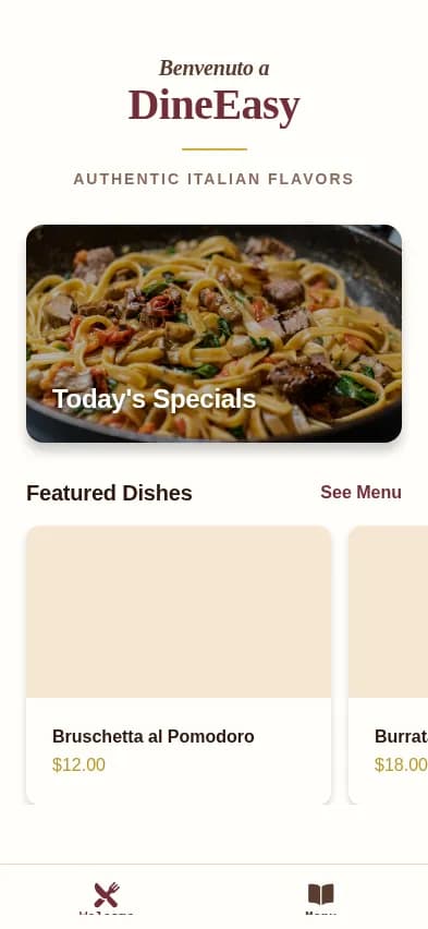 DineEasy Android App