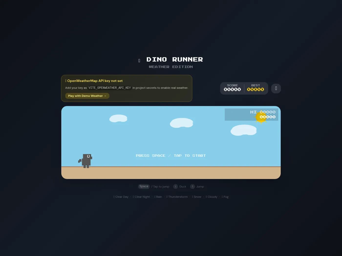 Dino Weather Runner