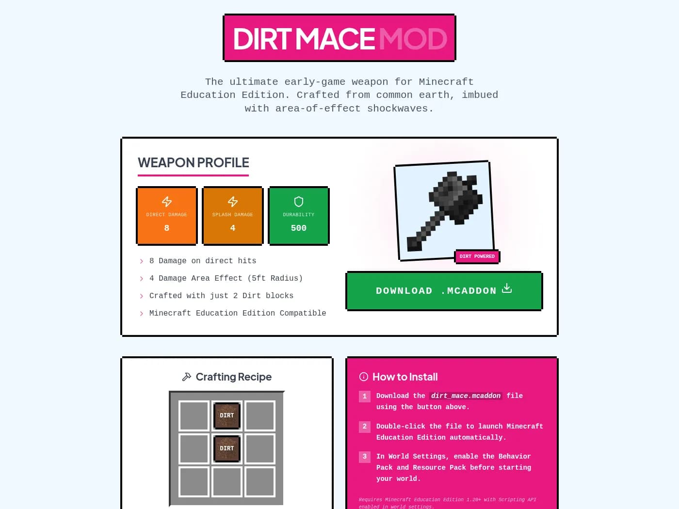 Dirt Mace Mod