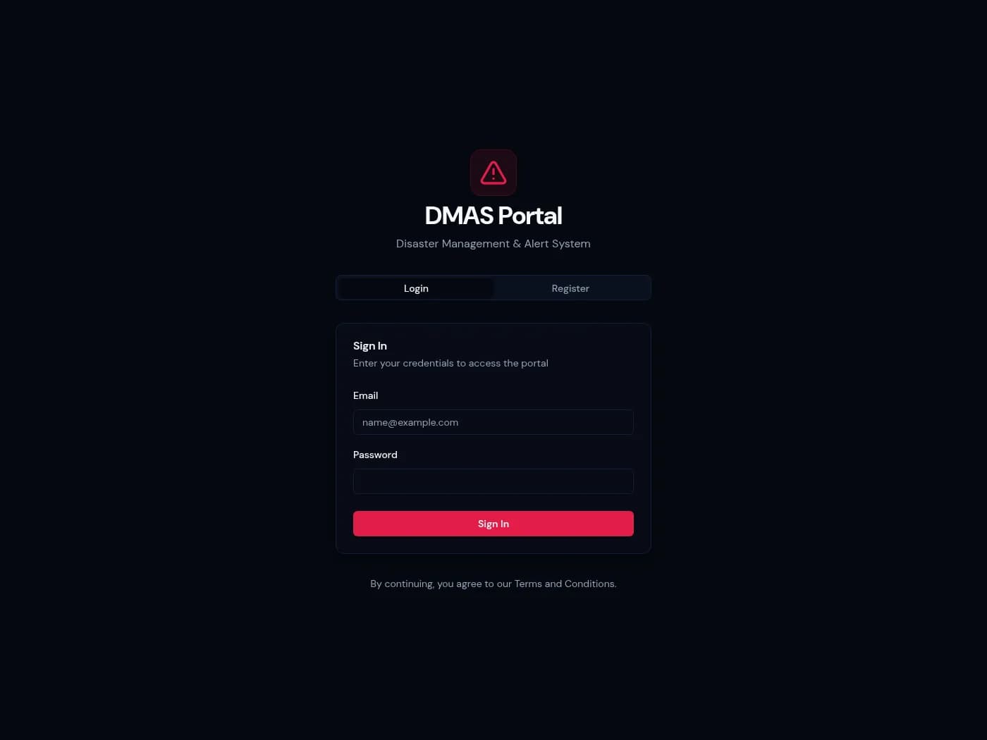 Disaster Alert Web Portal