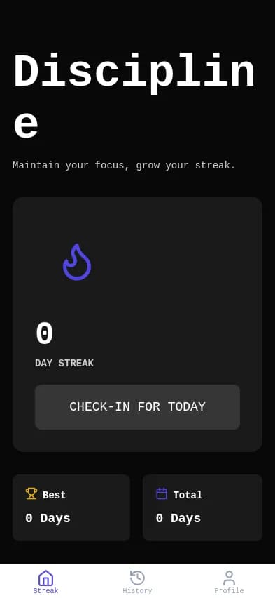 Discipline Streak Tracker