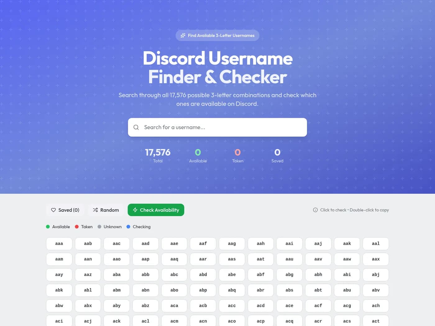 Discord 3-Letter Finder