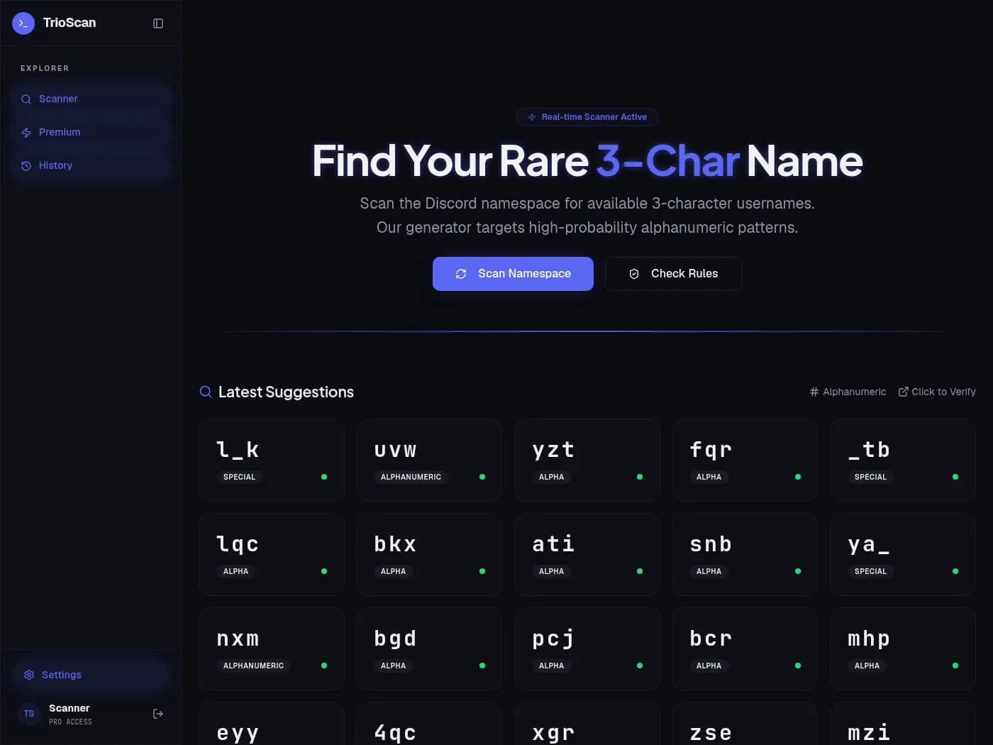 3-Letter Discord Username Finder