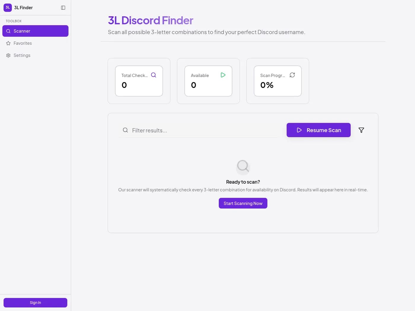 Three Letter Discord Finder