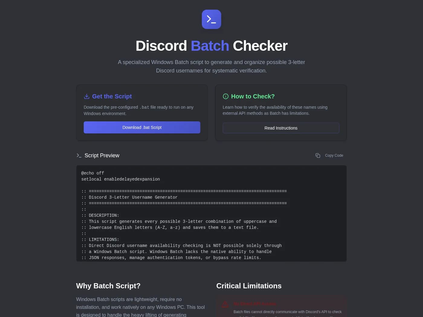 Discord Batch Username Checker