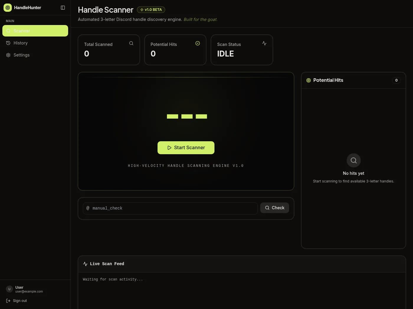 Discord 3-Letter Finder