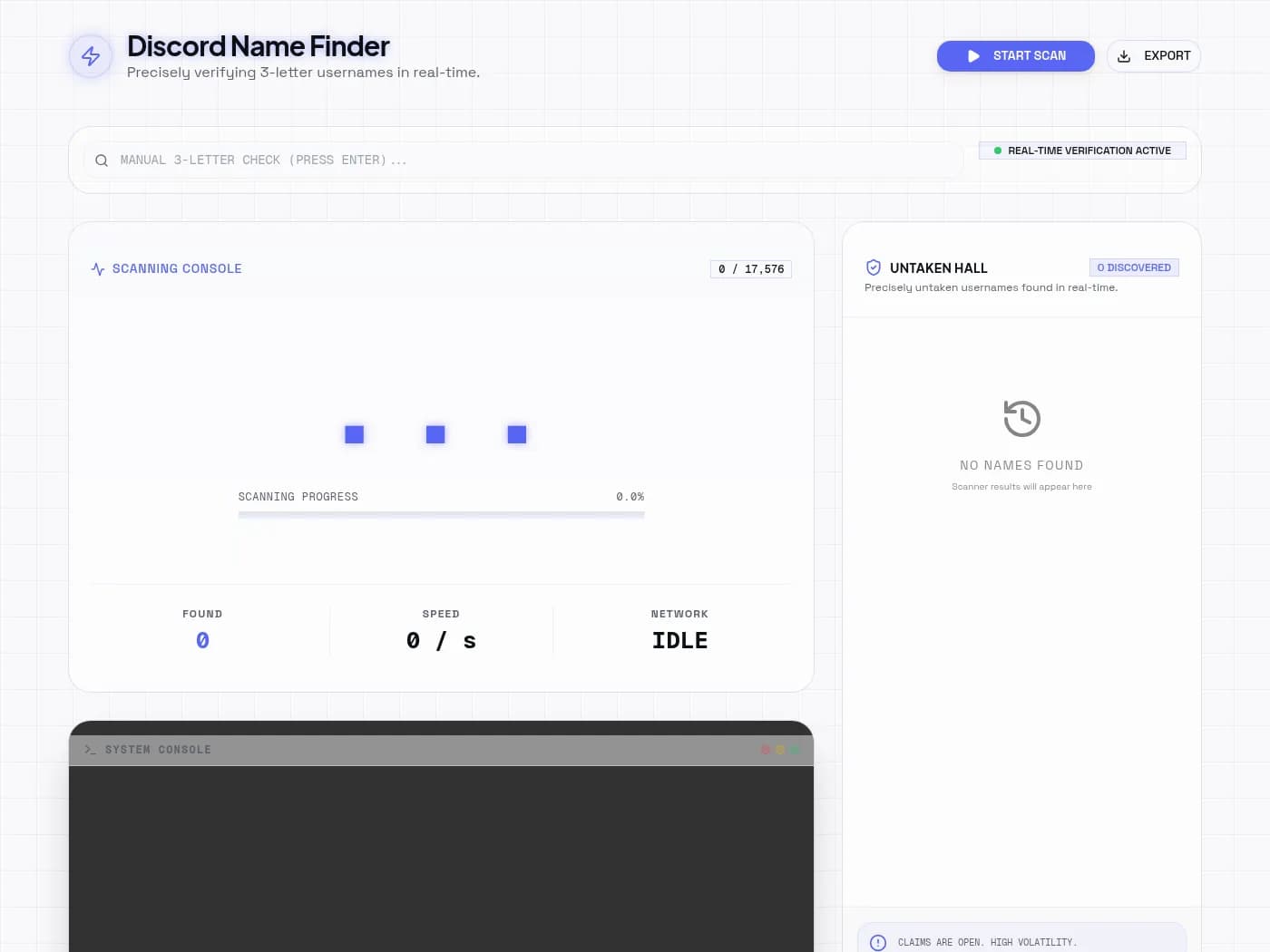 Discord 3-Letter Finder