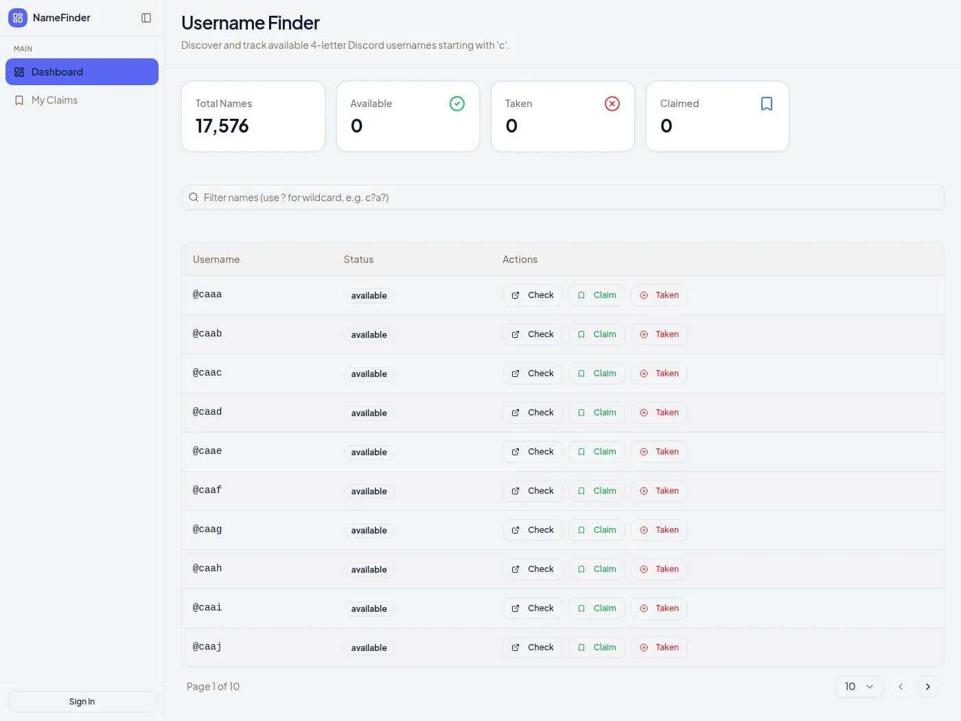 Discord Name Finder