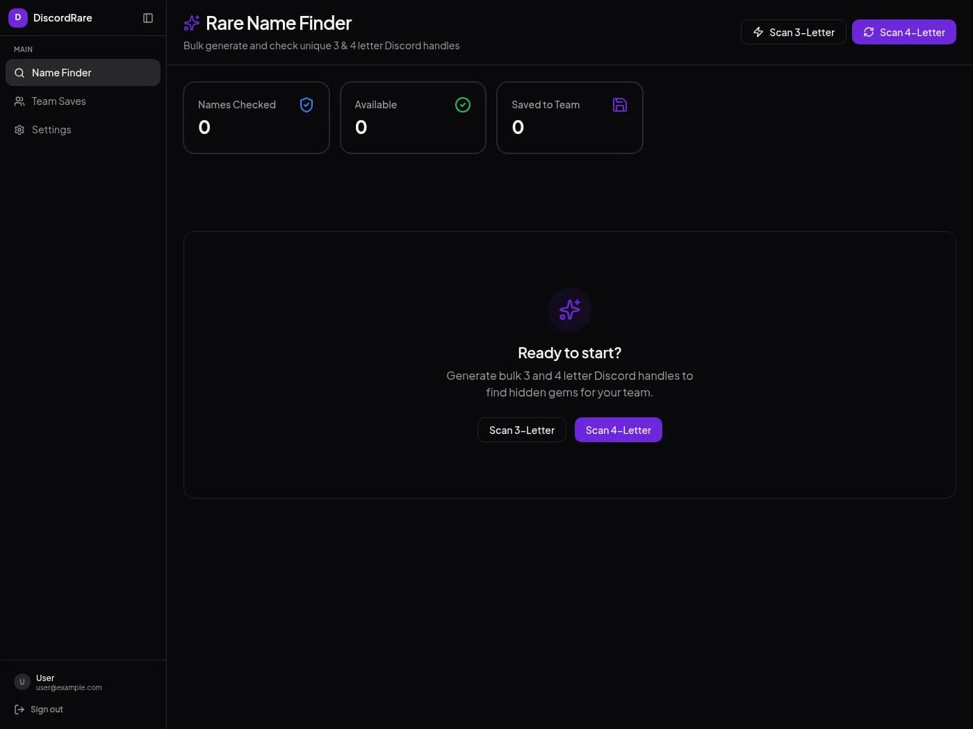 Rare Discord Name Finder