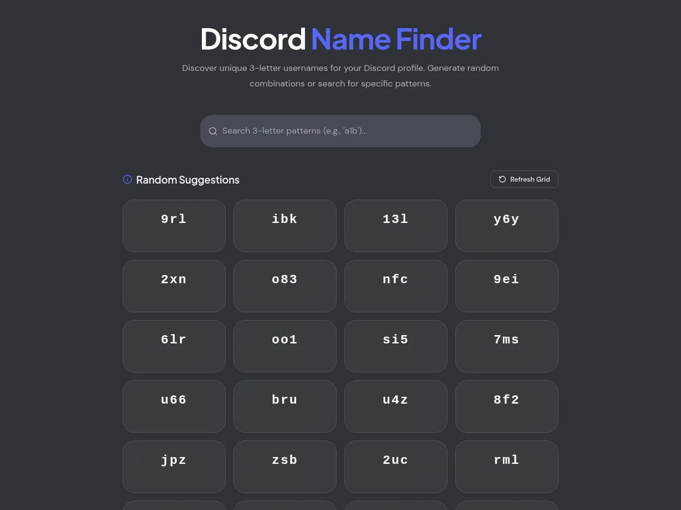 Discord Name Finder