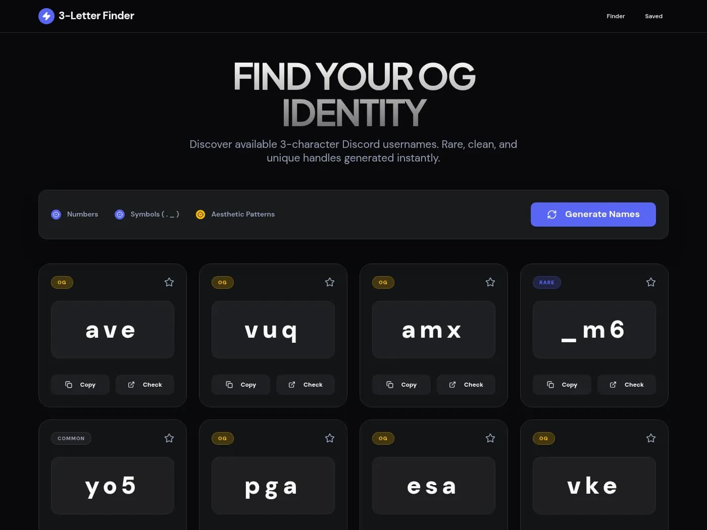3-Letter Name Finder