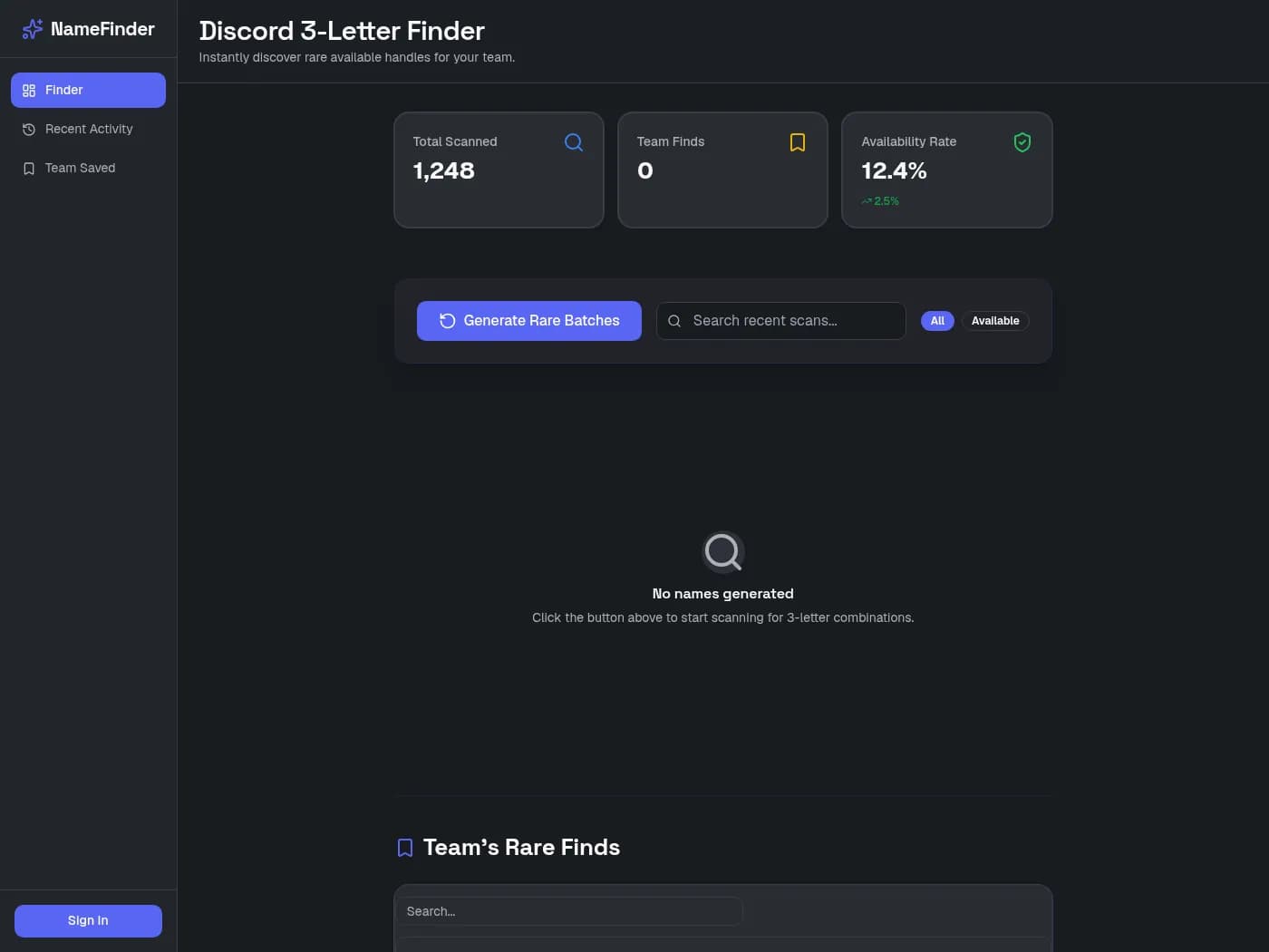 Discord 3-Letter Finder