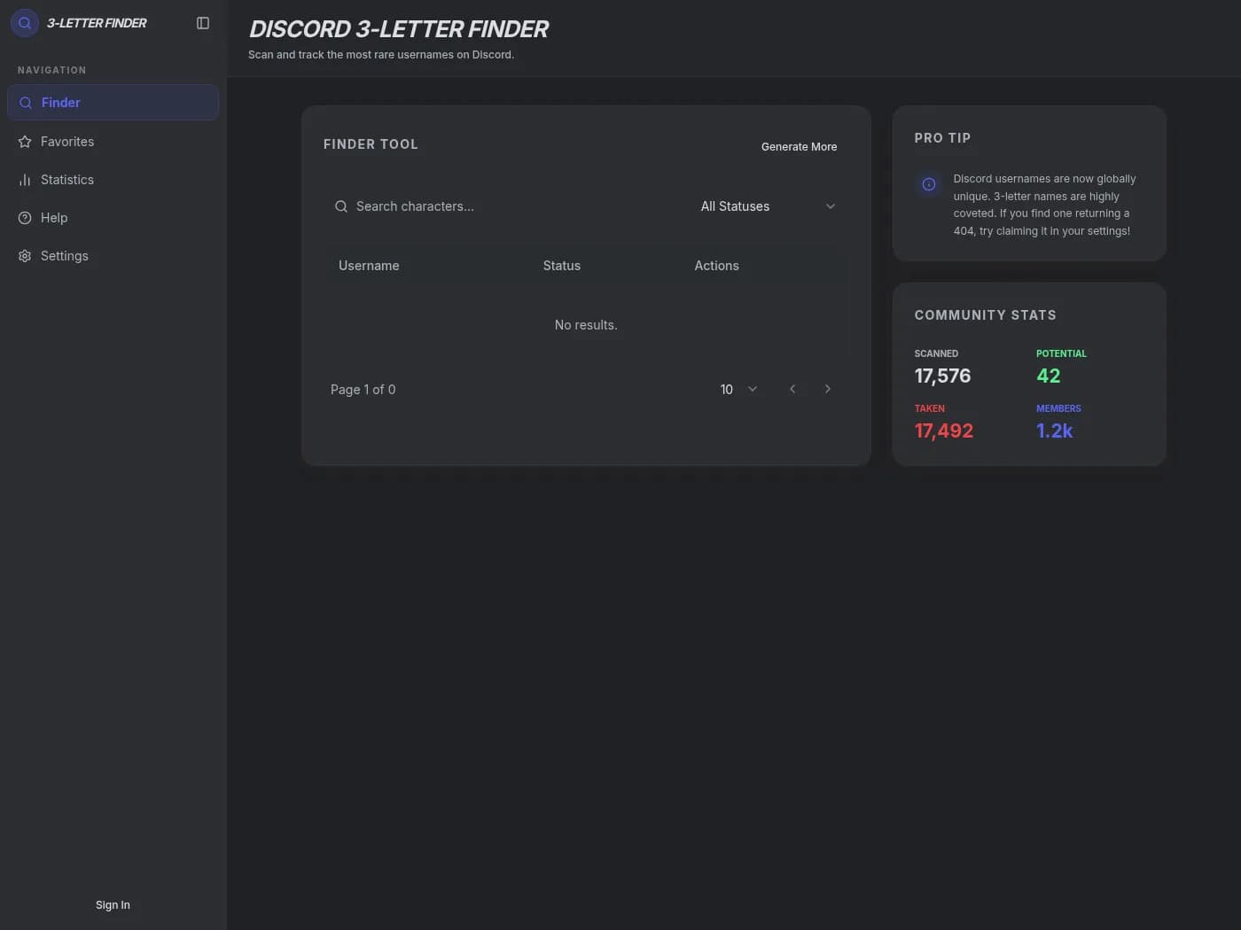 Discord 3-Letter Finder