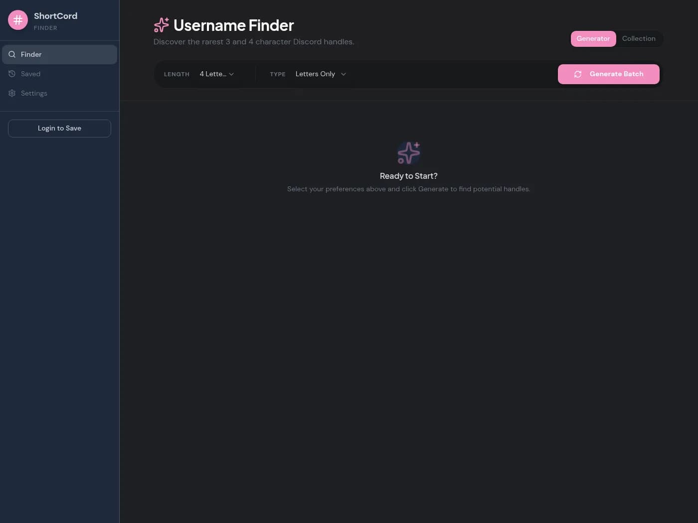 ShortCord Username Finder