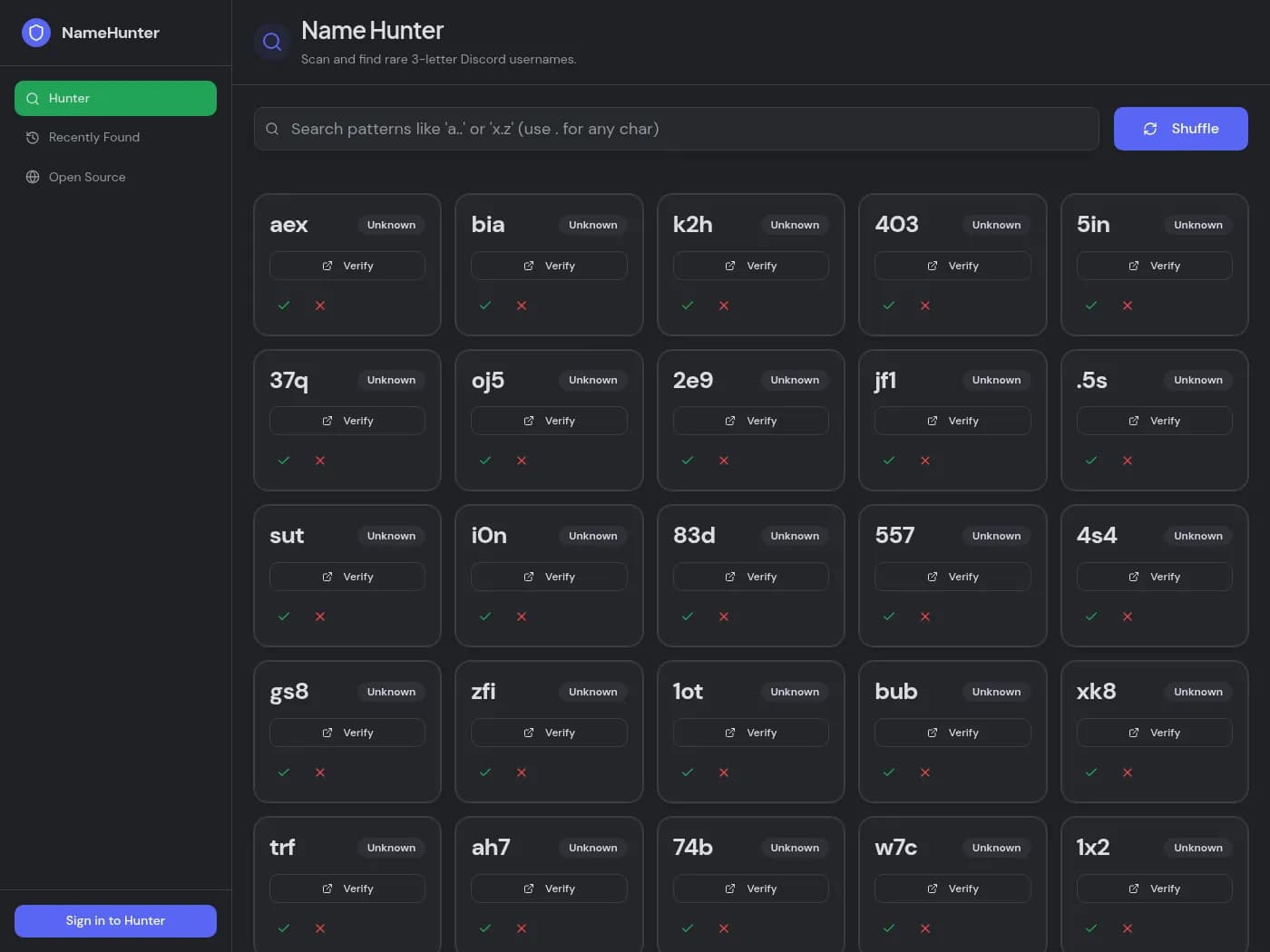 Discord Name Hunter