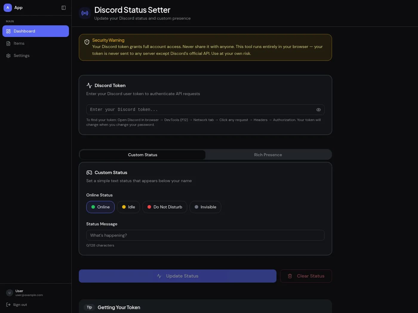 Discord Stream Status Setter
