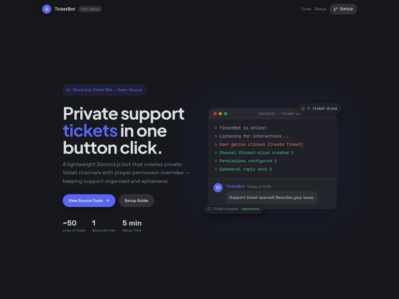 Discord Ticket Bot