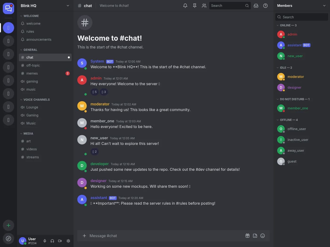 Replica Discord UI