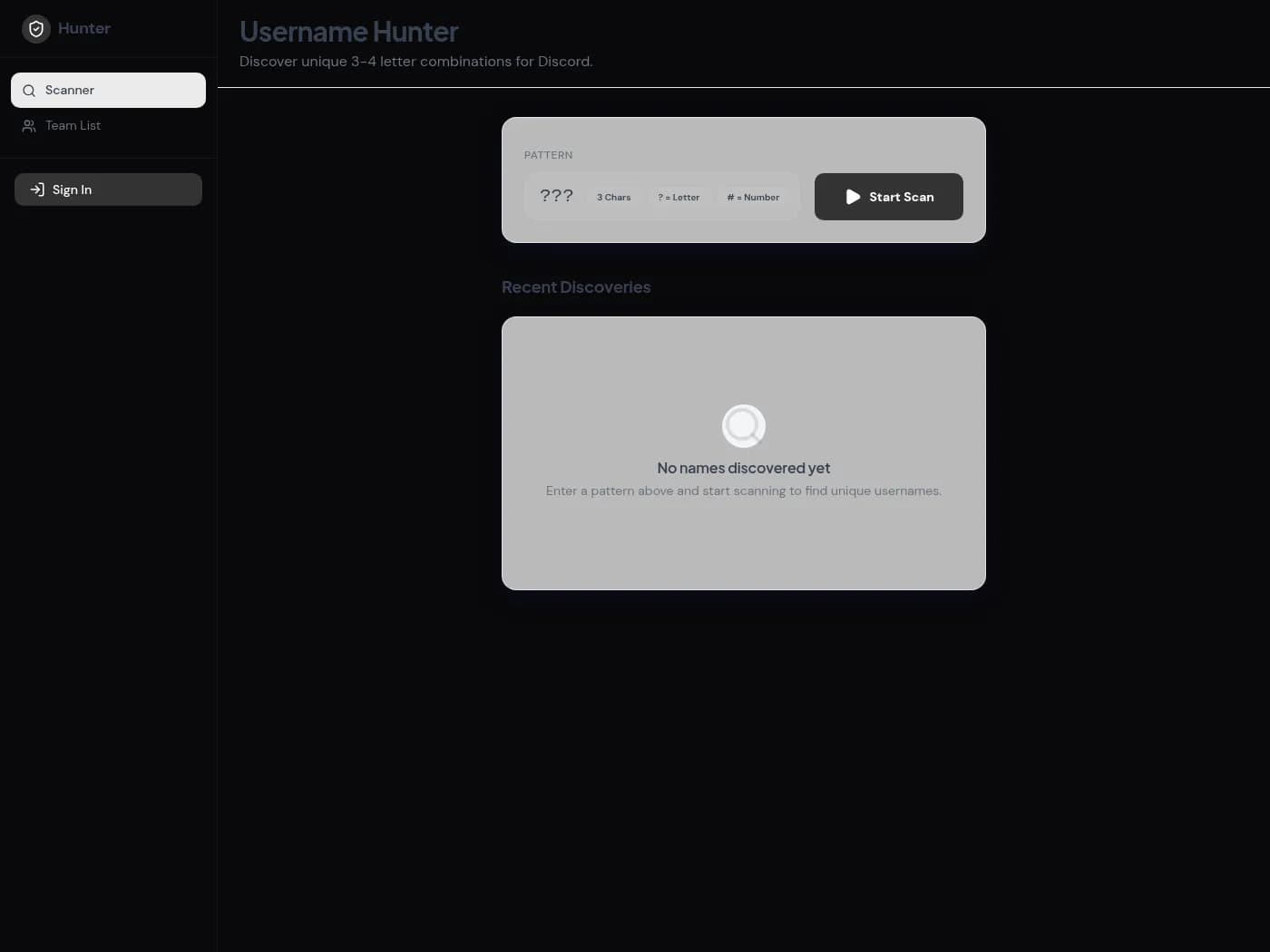 Discord 3-Letter Finder