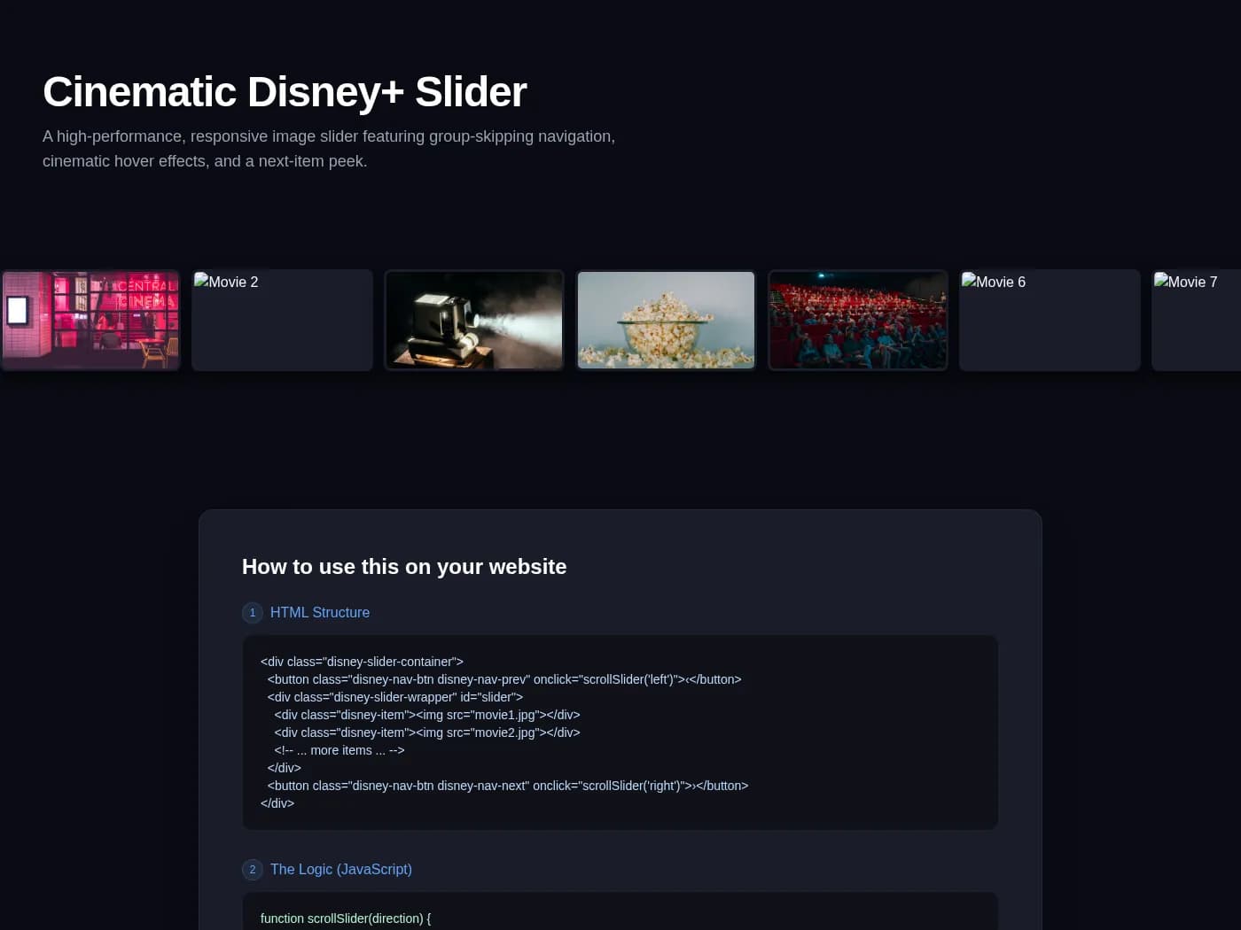 Cinematic Image Slider