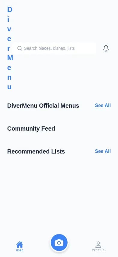 DiverMenu Food Logging App