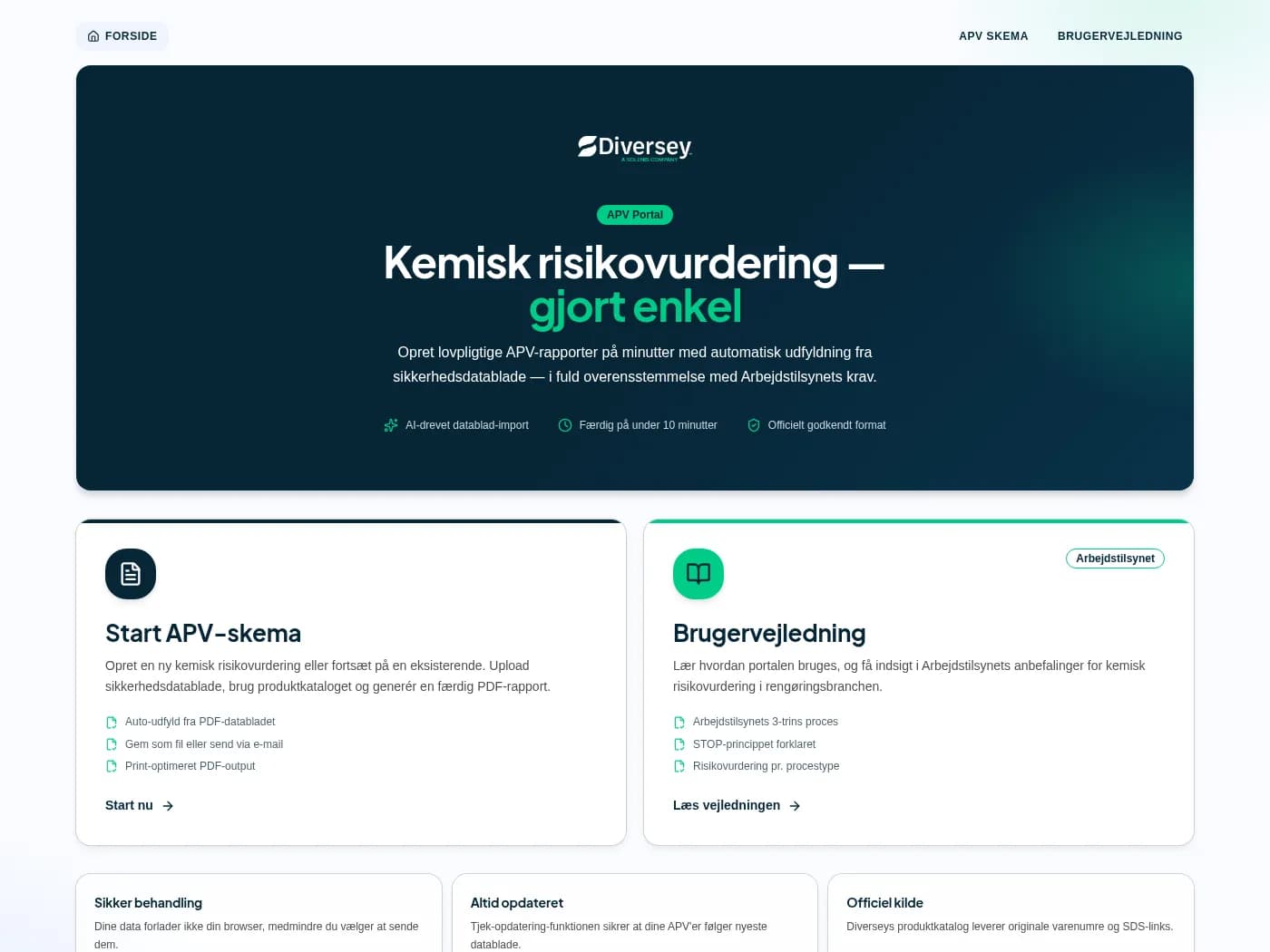 Diversey APV Portal