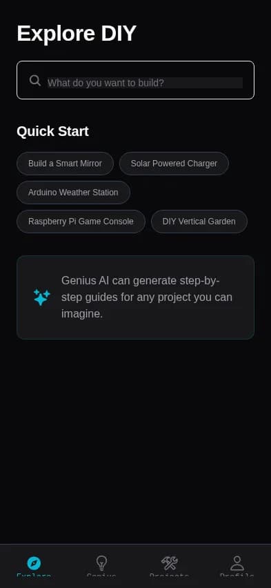DIY Genius Mobile App